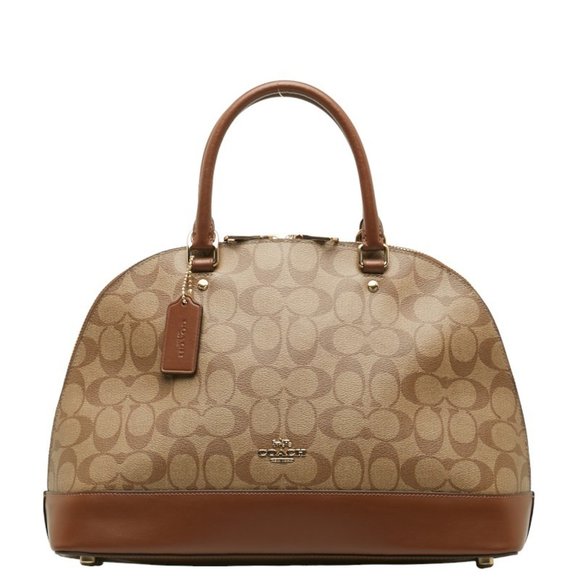 OTHERS | Bags | Coach Signature Sierra Satchel Handbag F27584 Brown Pvc ...